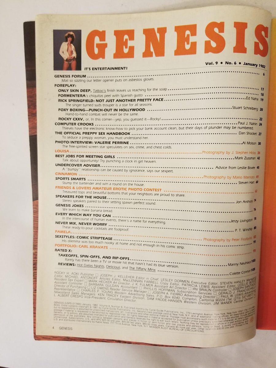 Genesis January 1982 - Adult Magazine – Discreet Retail