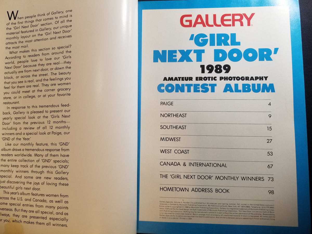 Gallery Girl Next Door Contest Album Fall 1988 - Adult Magazine ...