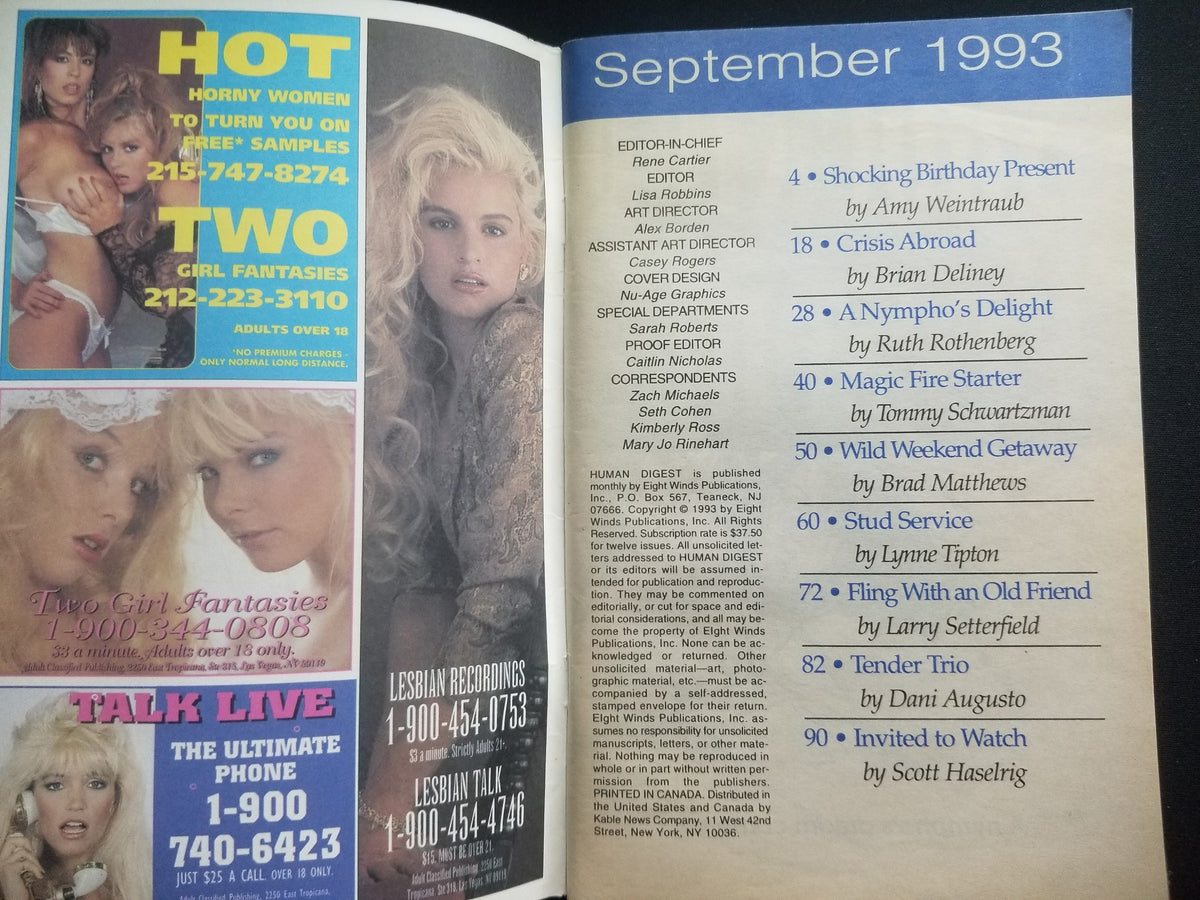 Human Digest September 1993 - Adult Small Format Digest Magazine ...