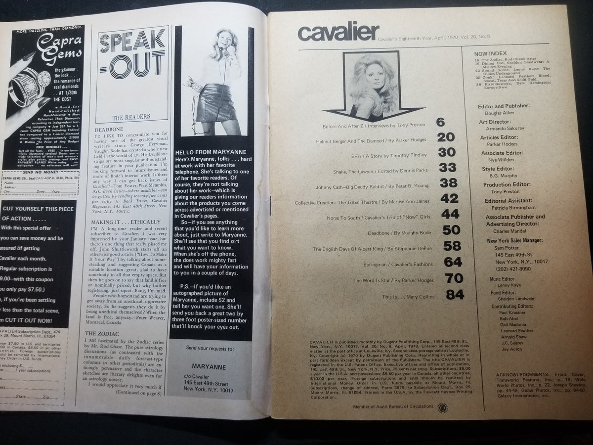Cavalier April 1970 - Adult Magazine (Musty Smell) – Discreet Retail